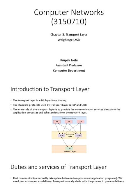 computer networks 3150710 chapter 3 transport layer weightage 25 pdf port computer