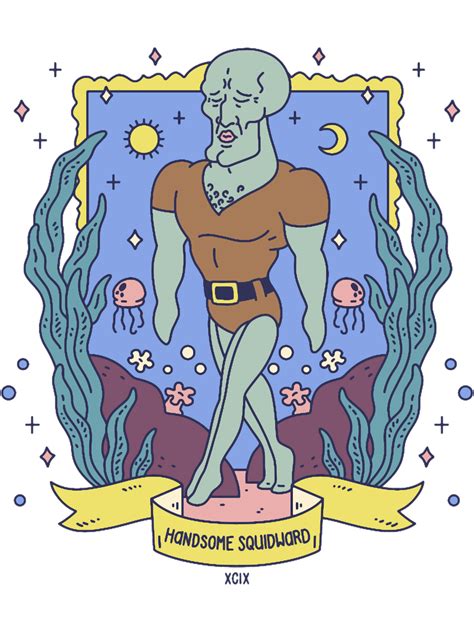 Spongebob Squarepants Handsome Squidward Tarot Card Inspire Uplift