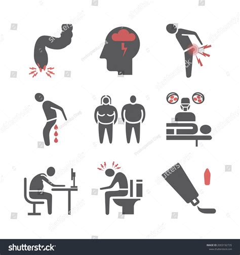 Hemorrhoids Icon Infographics Vector Signs Web Stock Vector Royalty