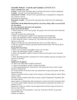 Spongebob Controls Variables