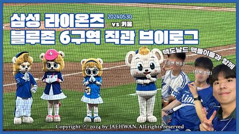 Vlog 삼성라이온즈 블루존 직관 브이로그 삼성 라이온즈 Vs 키움 히어로즈 박병호 삼병호가 되 남자 일상