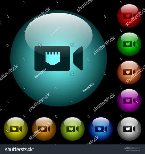 Ip Camera Icons Color Illuminated Spherical Stock Vector Royalty Free 1241310511 Shutterstock