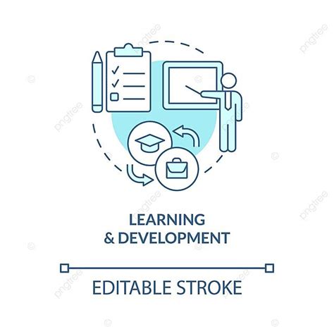 Learning And Development Turquoise Concept Icon Employee Knowledge Drawing Vector Employee