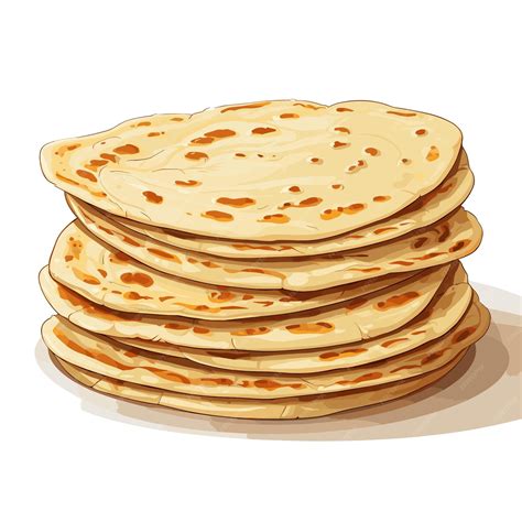 Premium Vector Stack Of Fresh Flatbread Illustration