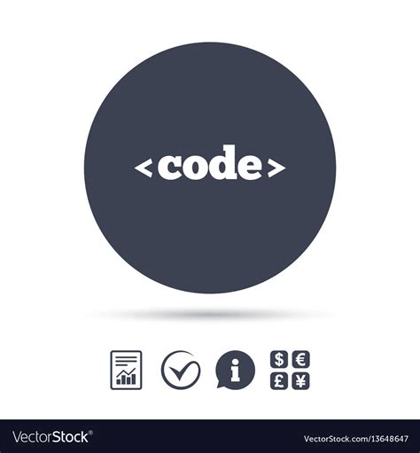 Code Sign Icon Programming Language Symbol Vector Image