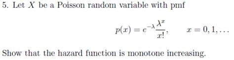 solved let x be a poisson random variable with pmf p x