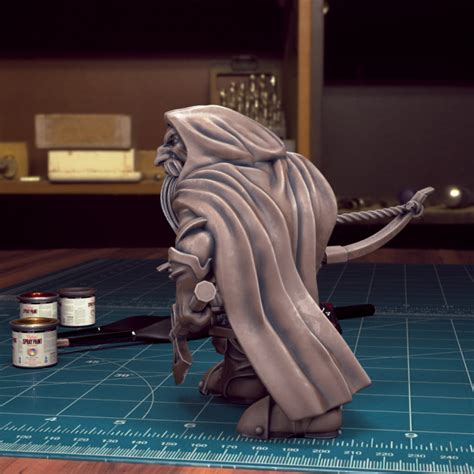 3d Printable Male Dwarf 02 Ranger [pre Supported] By Tytantroll Miniatures
