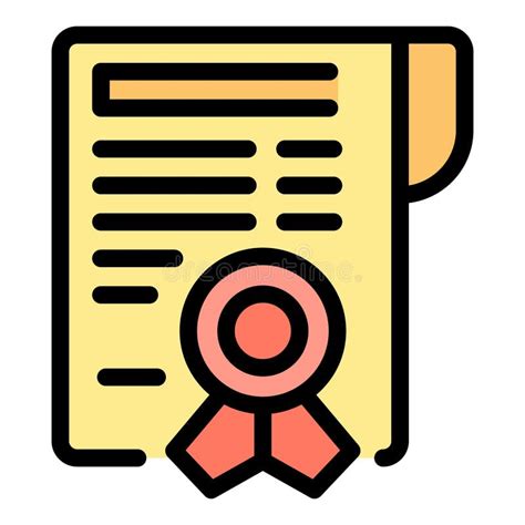 Official Document With Red Ribbon And Seal Representing Success Stock Vector Illustration Of