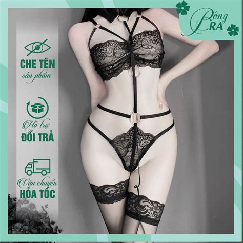 Mua Đồ ngủ sexy Set nữ Cosplay thỏ dây xích quyến rũ full phụ kiện không kèm tất BP ship
