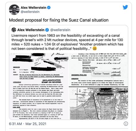 蘇伊士運河大堵塞引思考：美國曾計劃用核彈在以色列開闢新運河 每日頭條