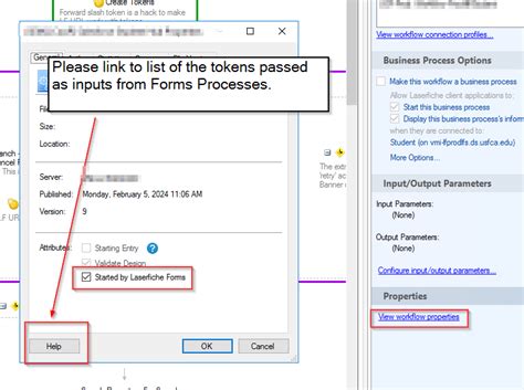 can t find a list of tokens variables passed from forms to workflow