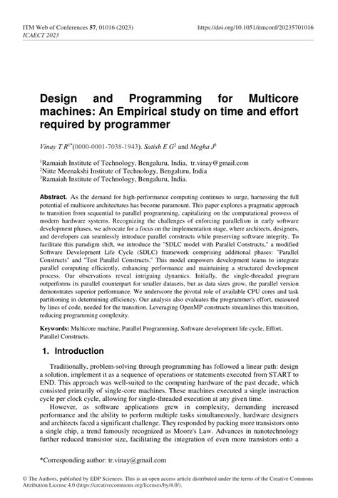 PDF Design And Programming For Multicore Machines An Empirical Study On Time And Effort