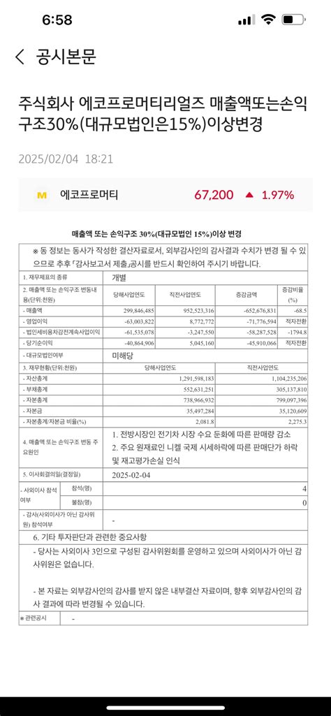 뽐뿌장끝나고 나온 에코프로머티 24년 적자 630억