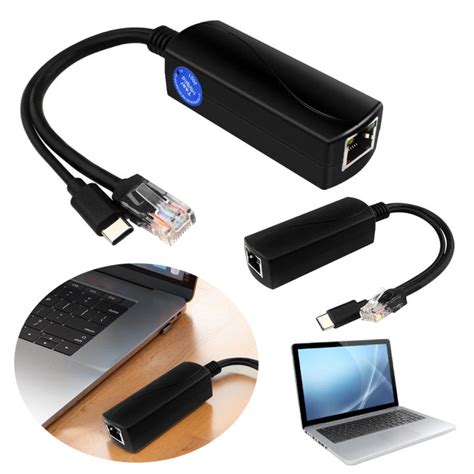 PoE Splitter USB TYPE C 5V IEEE802 3af At Compliant PoE Power Over Ethernet Splitter Adapter