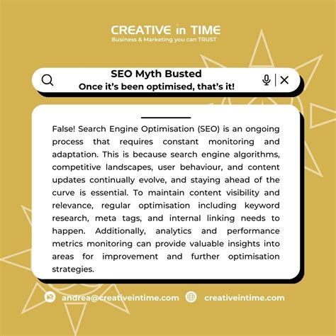 Creative In Time On Linkedin 🚨 Seo Myth Busted 🚨 Its Time To Debunk The Myth That Once Your
