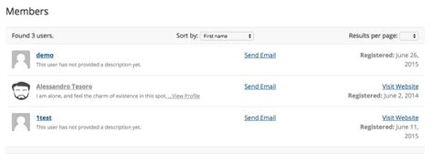 Directory Sorting Wp User Manager
