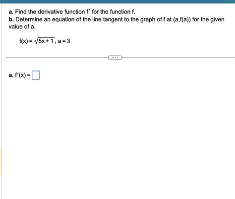 Solved A Find The Derivative Function F′ For The Function