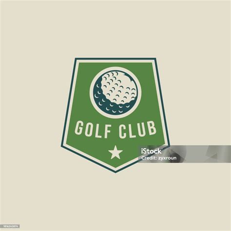 골프 클럽 엠블럼 로고 벡터 일러스트 레이 션 템플릿 아이콘 그래픽 디자인 스포츠 기호 또는 상징의 공 또는 토너먼트 또는 리그 팀 배지 방패 개념 골프에 대한 스톡 벡터