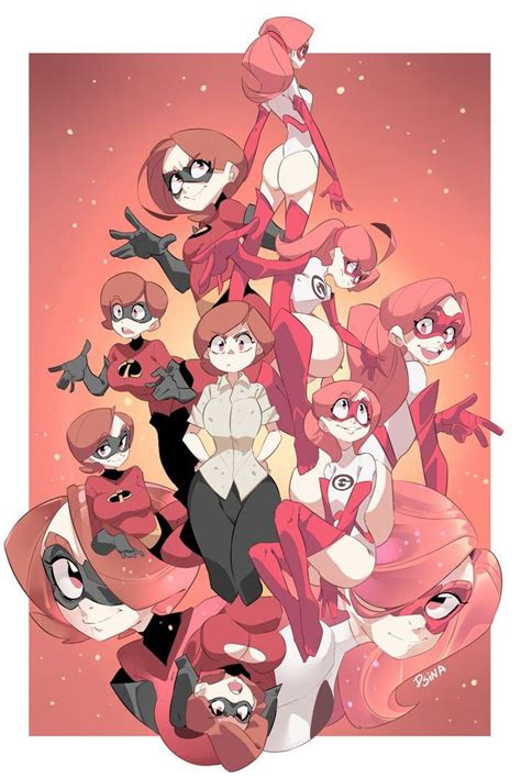 An Image Of Some Cartoon Characters With Pink Hair And Red Eyes All
