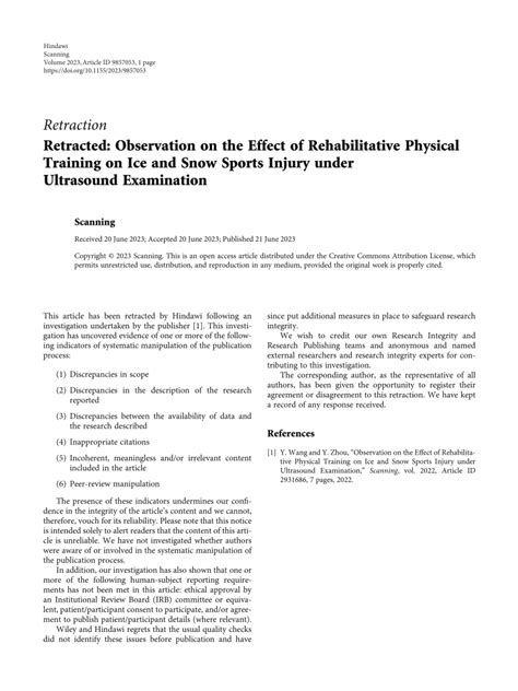 Pdf Retracted Observation On The Effect Of Rehabilitative Physical Training On Ice And Snow
