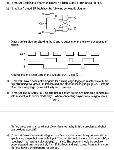 solved a 5 marks explain the difference between a latch a gated