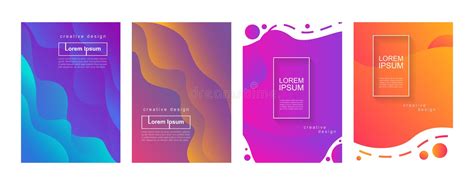 Abstract Minimal Geometric Gradient Cover Background Template Set Stock Vector Illustration Of