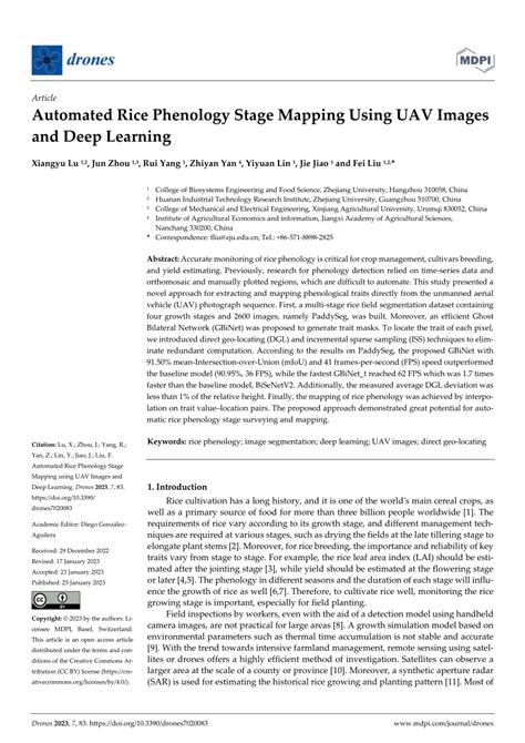 Pdf Automated Rice Phenology Stage Mapping Using Uav Images And Deep Learning