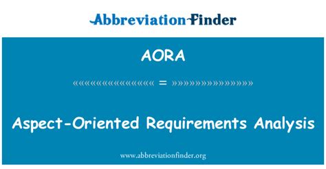 Aora Stands For Aspect Oriented Requirements Analysis Abbreviation Finder