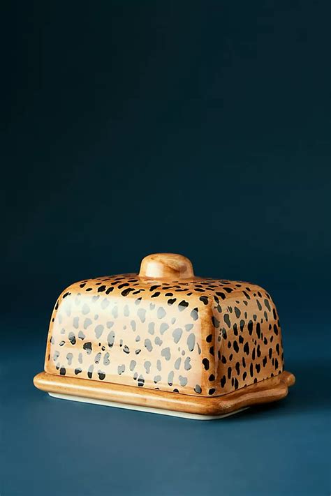 Anna Nina Leopard Butter Dish Anthropologie Uk