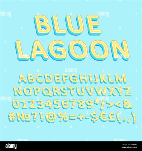Blue Lagoon Vintage 3d Vector Alphabet Set Stock Vector Image And Art Alamy