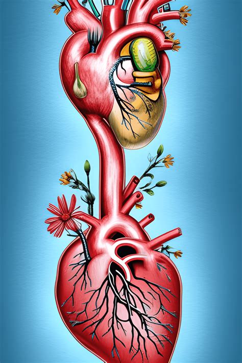 Anatomically Correct Human Heart With Wildflowers · Creative Fabrica