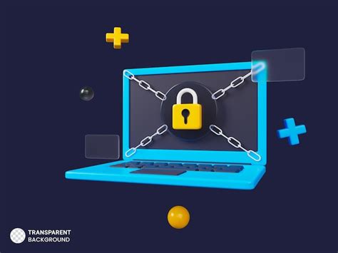 Premium Psd Computer Security System Concept With Padlock Icon Isolated