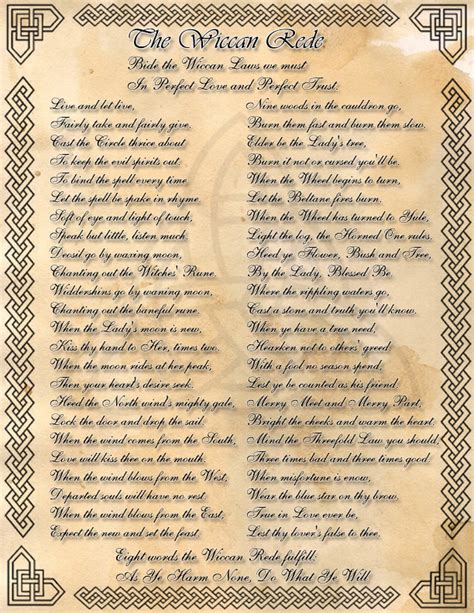 Book Of Shadows The Wiccan Rede By Conigma On Deviantart