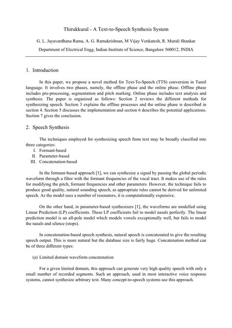 pdf thirukkural a text to speech synthesis system