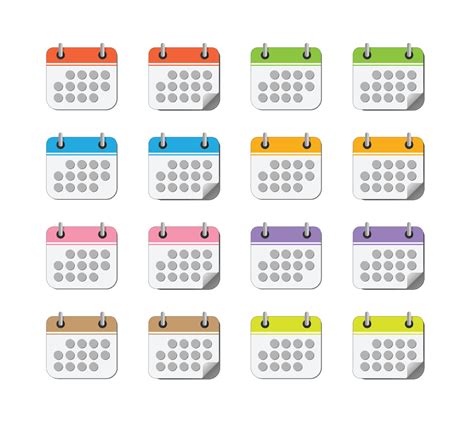 Calendar Icon Set With Different Color Vector Illustration 16267506