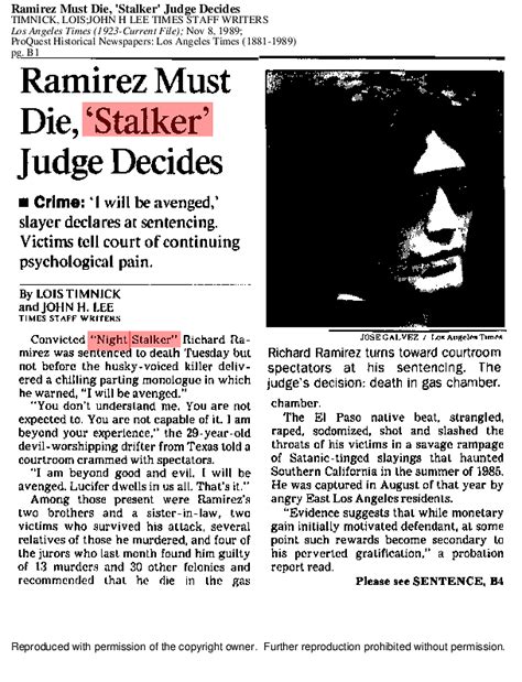 Richard Ramirez The Night Stalker Convicted Night Stalker Richard