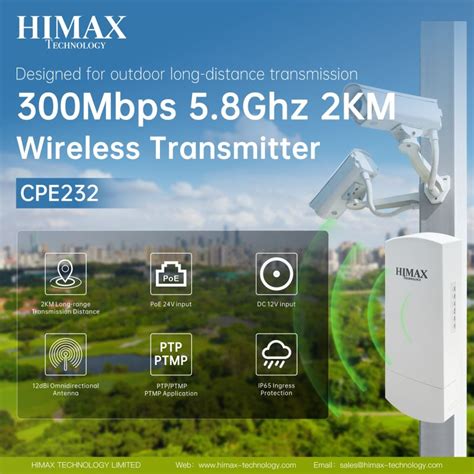 Himax Technology Limited On Linkedin Himax 2km Cctv Features Cctv Wirelessmonitoring Cpe