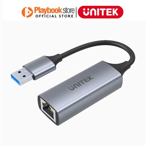 Unitek Usb 3 0 Male To Gigabit Ethernet Data Transfer Aluminum Alloy Adapter U1309a Shopee
