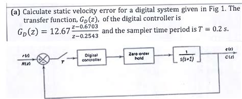 Solved A Calculate Static Velocity Error For A Digital