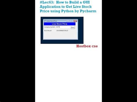 Nagarajan S On Linkedin Lec63 Build A Gui Application To Get Live