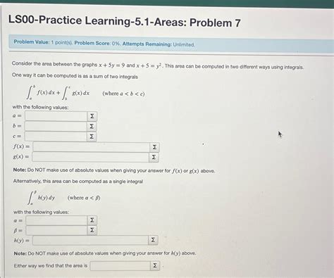 Solved Ls00 Practice Learning 51 Areas Problem 7problem