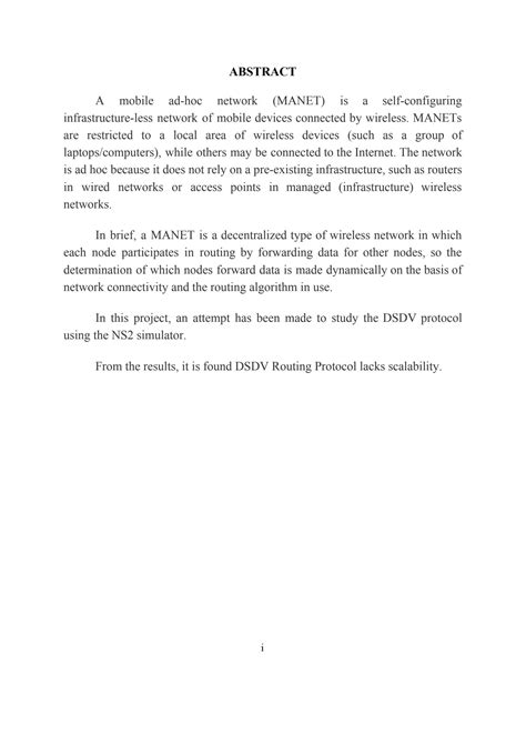 solution destination sequenced distance vector routing using ns2