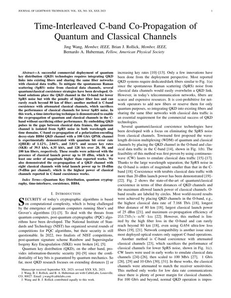 Pdf Time Interleaved C Band Co Propagation Of Quantum And Classical