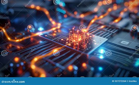 Intricate Visualization Of Photon Pathways In Quantum Network Royalty Free Stock Image