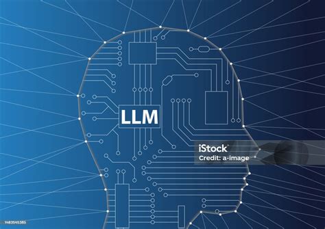 Large Language Model Illustration With Deep Neural Network And Silhouette Of Person Stock