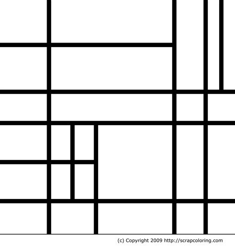 Piet Mondrian Coloring Worksheet