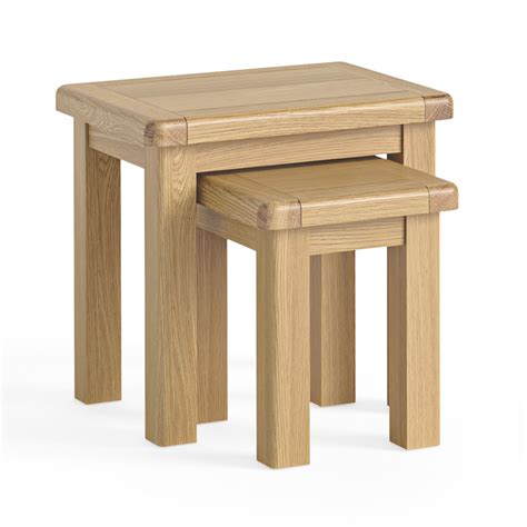 Oak Shire Nest Of Table Self Assembly Oak World