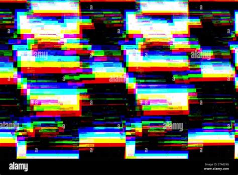 Colorful Background Realistic Flickering Analog Vintage Tv Signal With