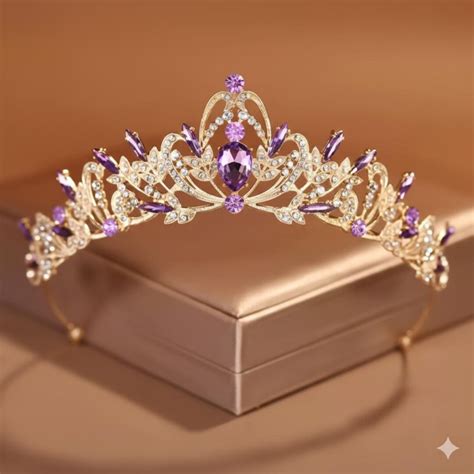 Grand Womens Birthday Tiara Crown Blue Purple Red Headwear For Bridal