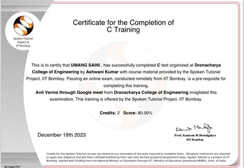 Certification Cprogramming Continuouslearning Umang Saini